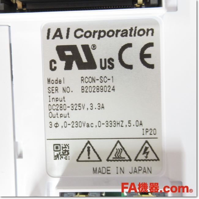 FA機器ドットコム / RCON-SC-1 コントローラ ACサーボモータ 200V 1軸仕様(IAI) | FA機器ドットコム