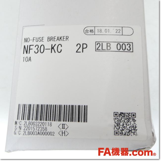 FA機器ドットコム / NF30-KC 2P 10A ノーヒューズ遮断器 (三菱電機) | FA機器ドットコム