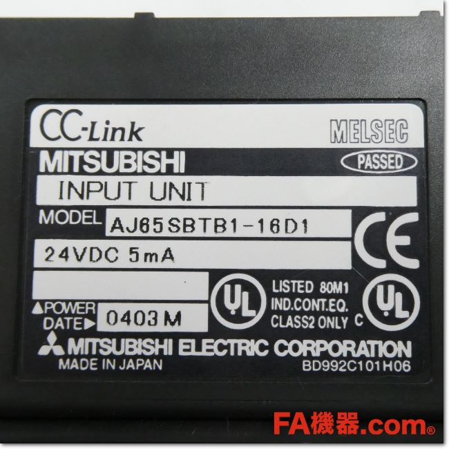 FA機器ドットコム / AJ65SBTB1-16D1 CC-LinkリモートI/Oユニット DC入力16点 端子台タイプ (三菱電機 ...