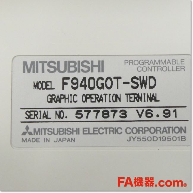 FA機器ドットコム / F940GOT-SWD GOT本体 6型 STNカラー液晶 8色 DC24V (三菱電機) | FA機器ドットコム