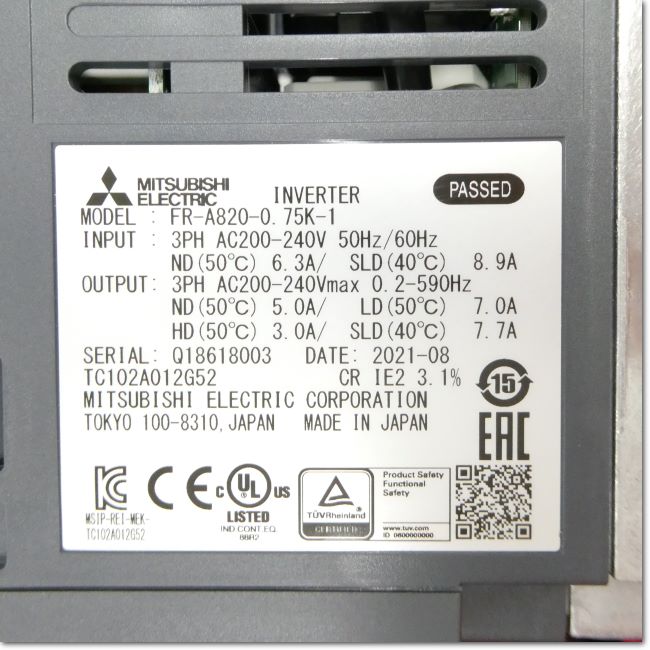 FA機器ドットコム / FR-A820-0.75K-1 インバータ 三相200V モニタ出力FMタイプ (三菱電機) | FA機器ドットコム