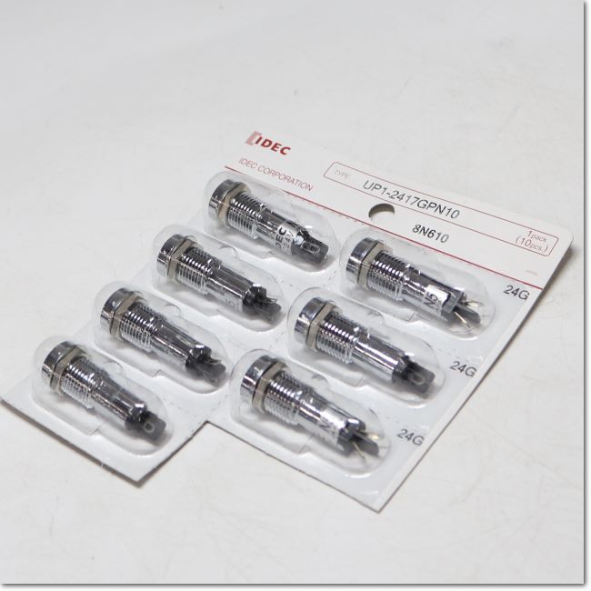 FA機器ドットコム / UP1-2417G φ10 LED式小形表示灯 丸平形 DC24V 7個セット (IDEC) | FA機器ドットコム