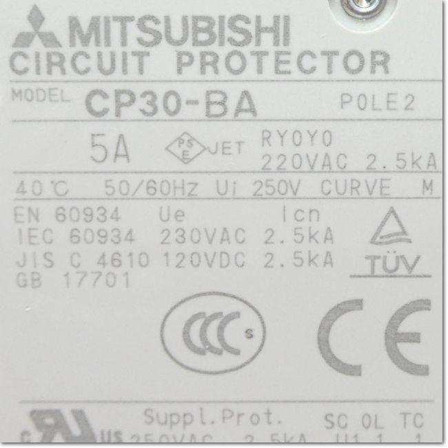 FA機器ドットコム / CP30-BA 2P 1-M 5A サーキットプロテクタ (三菱電機) | FA機器ドットコム